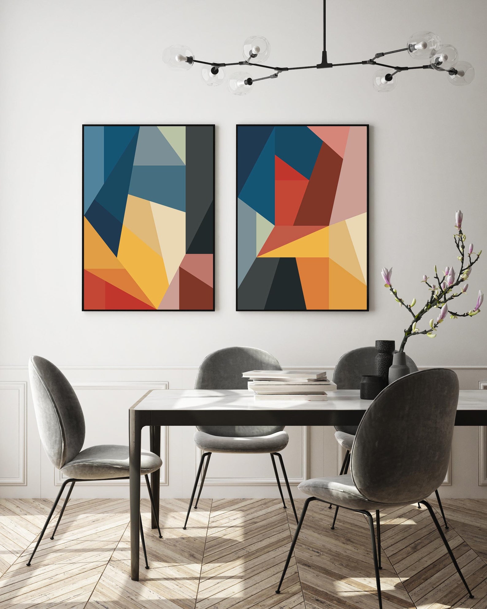 Modern Colorful Art Print 3 Piece Modern Boho Wall Art Set | Etsy