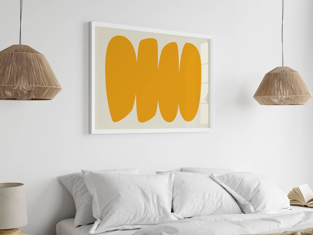 Modern Yellow Abstract Print Digital Print Minimalist Wall Art - Etsy