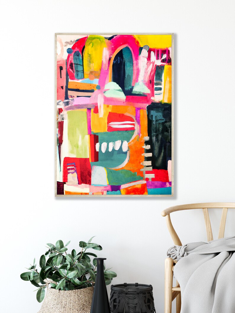 Large Abstract Painting Print Colorful Wall Art Large Modern - Etsy