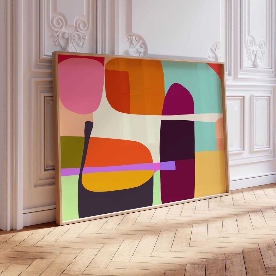 Bold Abstract Color Shapes Print - Modern Geometric DIGITAL Art - Etsy