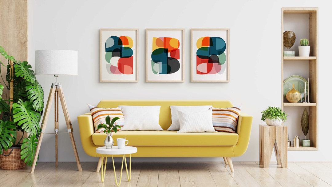 Fun Set of 3 Prints Modern Colorful Art Print Abstract Nursery - Etsy