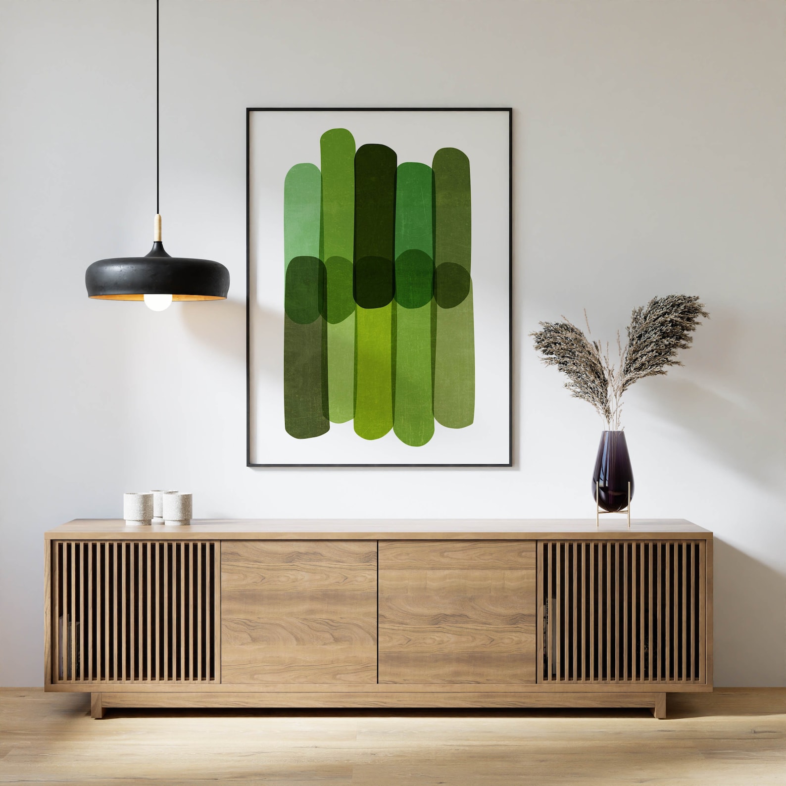 Modern Green Wall Art Print - Minimal Contemporary Digital Home Decor ...