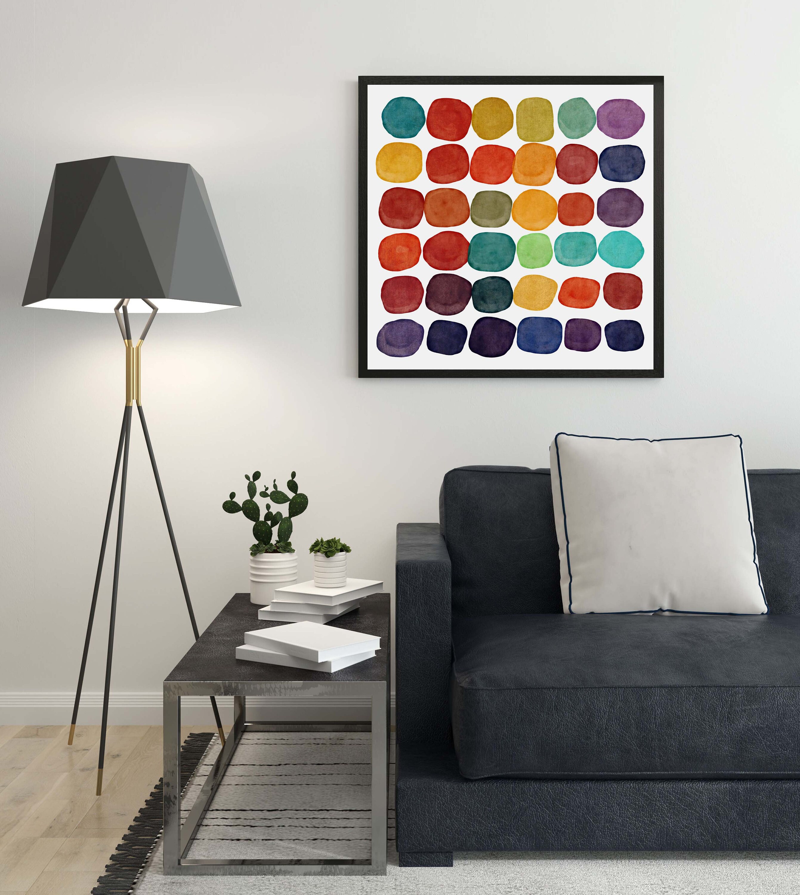 Colorful Polka Dot Print Multicolor Dot Wall Art Bold Artwork - Etsy