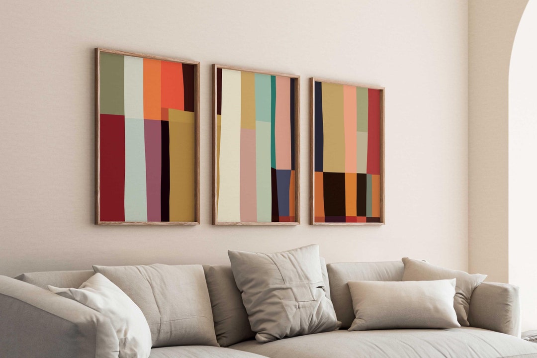 Set of 3 Colorful Modern Abstract FRAMED Prints - Etsy
