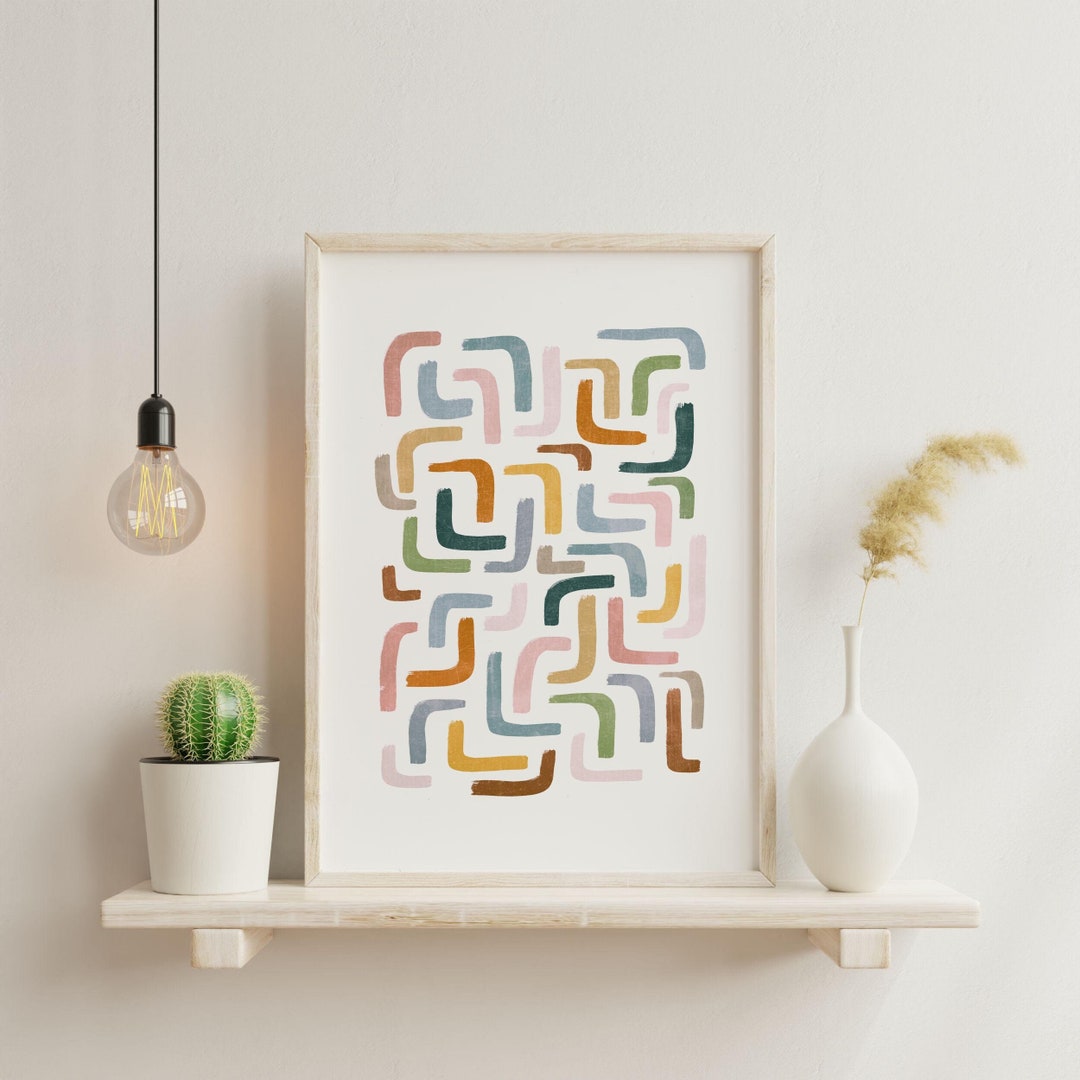 Cute Pastel Abstract Digital Art Print - Etsy