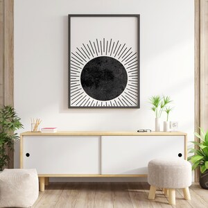 Sunset Posters Set of 3 Sun Minimalist Wall Art Sun Wall Art | Etsy