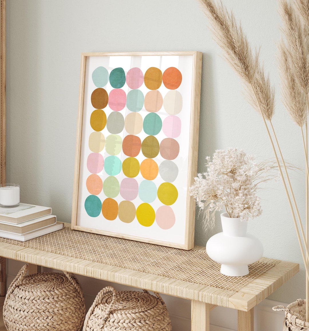 Gorgeous Pastel Polka Dot Wall Art Print - Etsy