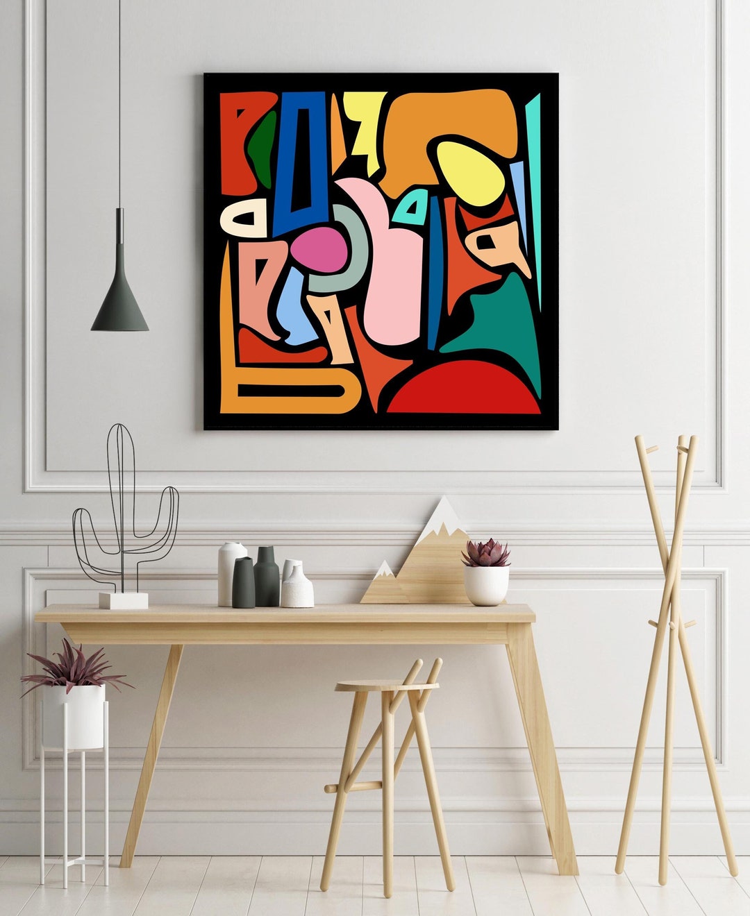 Large Abstract Shapes Modern Square Digital Art - Etsy