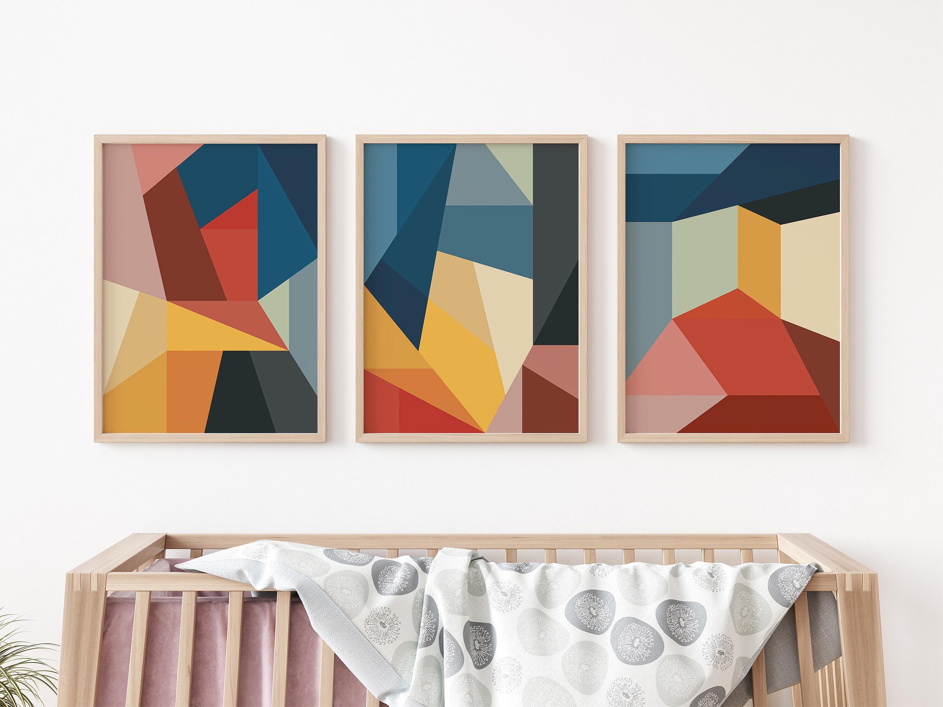 Modern Colorful Art Print 3 Piece Modern Boho Wall Art Set | Etsy