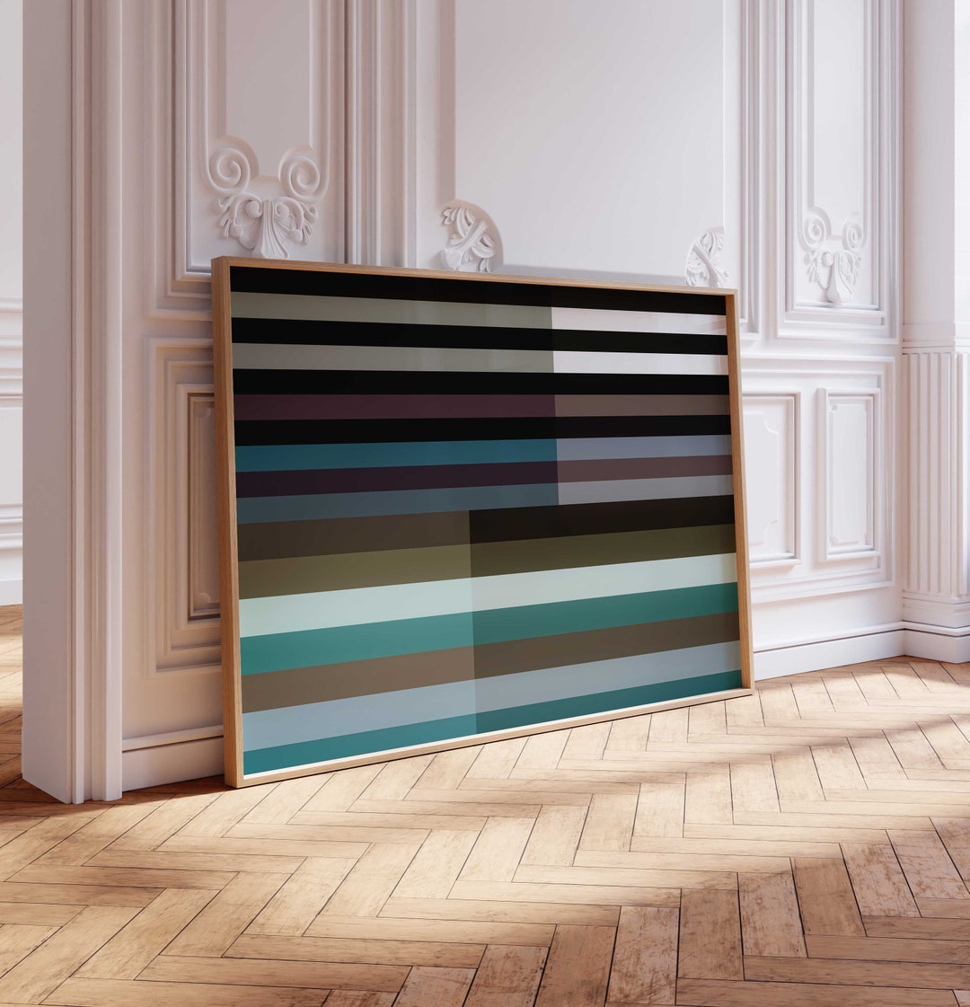 Cool Abstract Art Print in Blues - Etsy