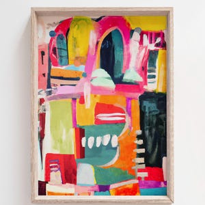 Large Colorful Vibrant Wall Art Print Bold Bright Abstract Modern ...
