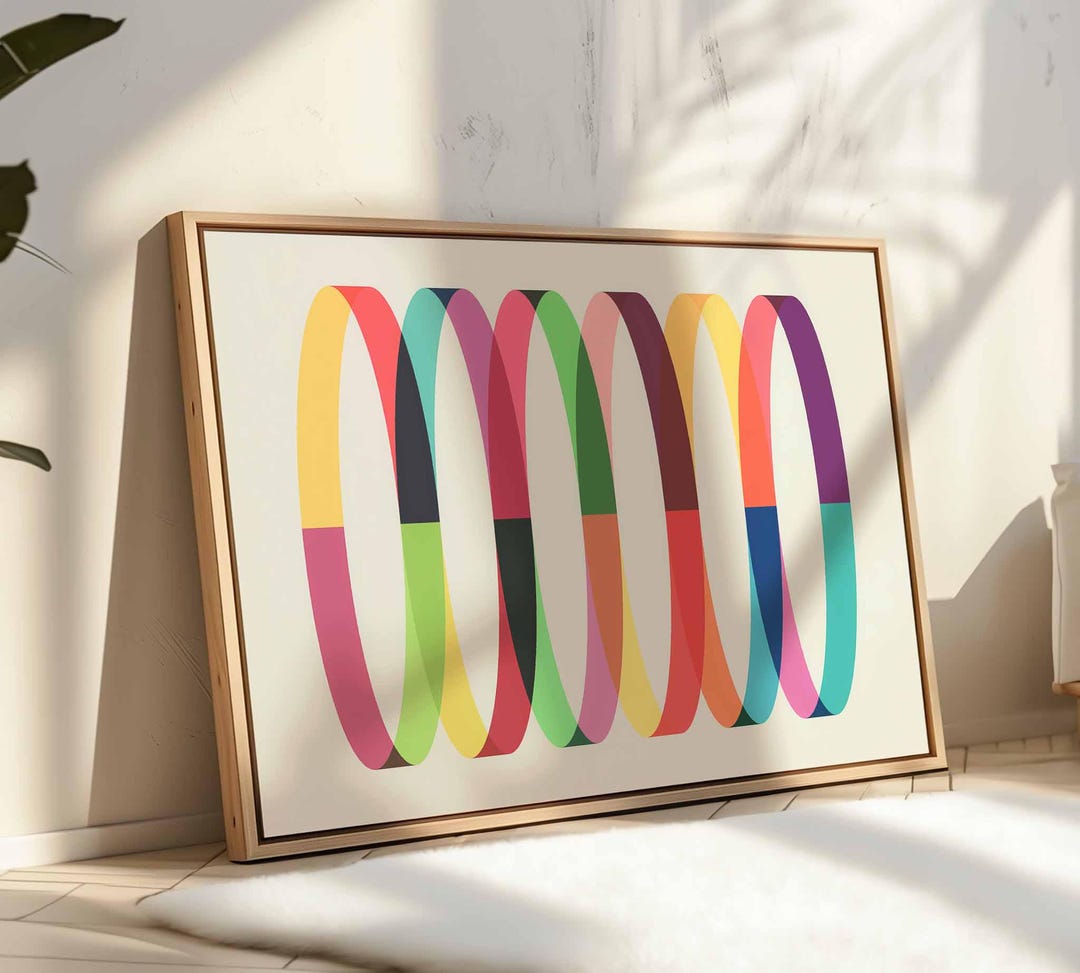 Colorful Abstract Modern Loops Digital Print - Etsy