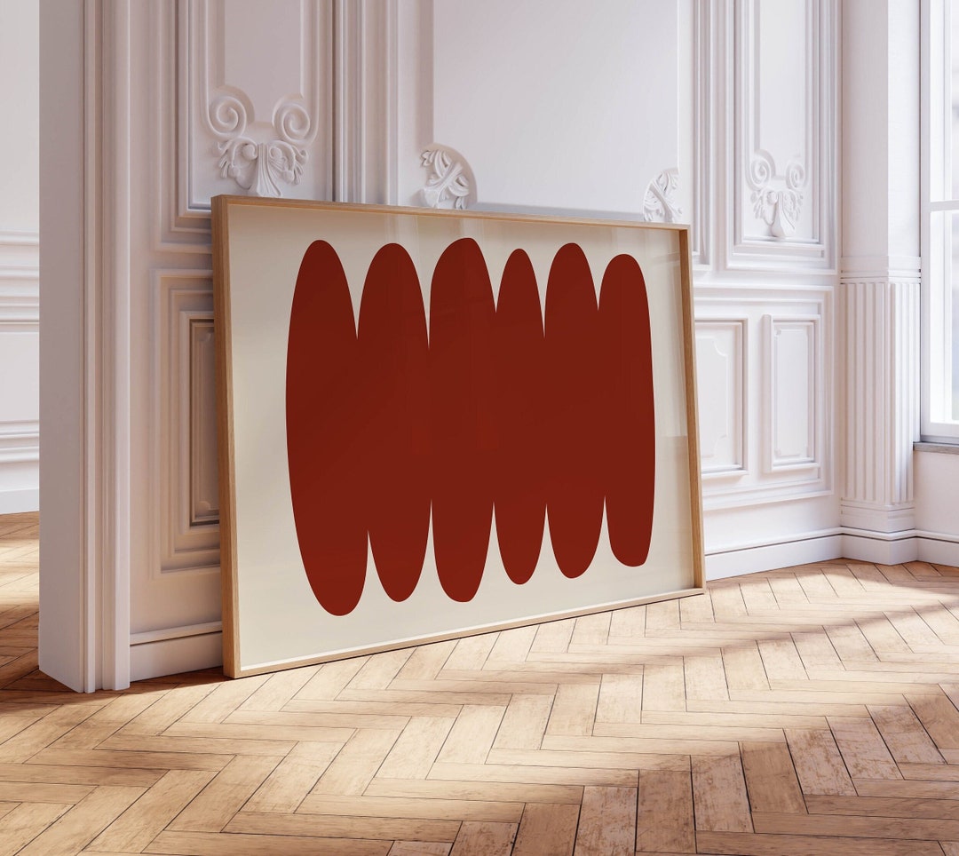 Cool Red Modern Digital Print - Etsy