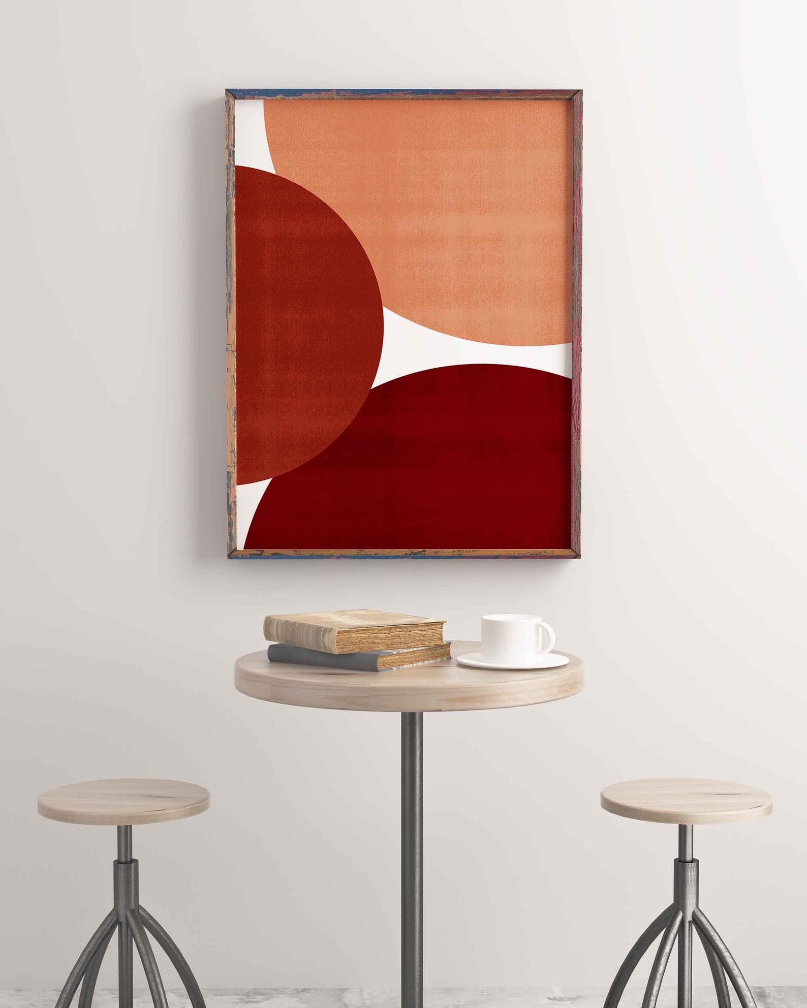 Warm Dark Red Abstract Art Large Wall Art Burgundy Red Wall - Etsy