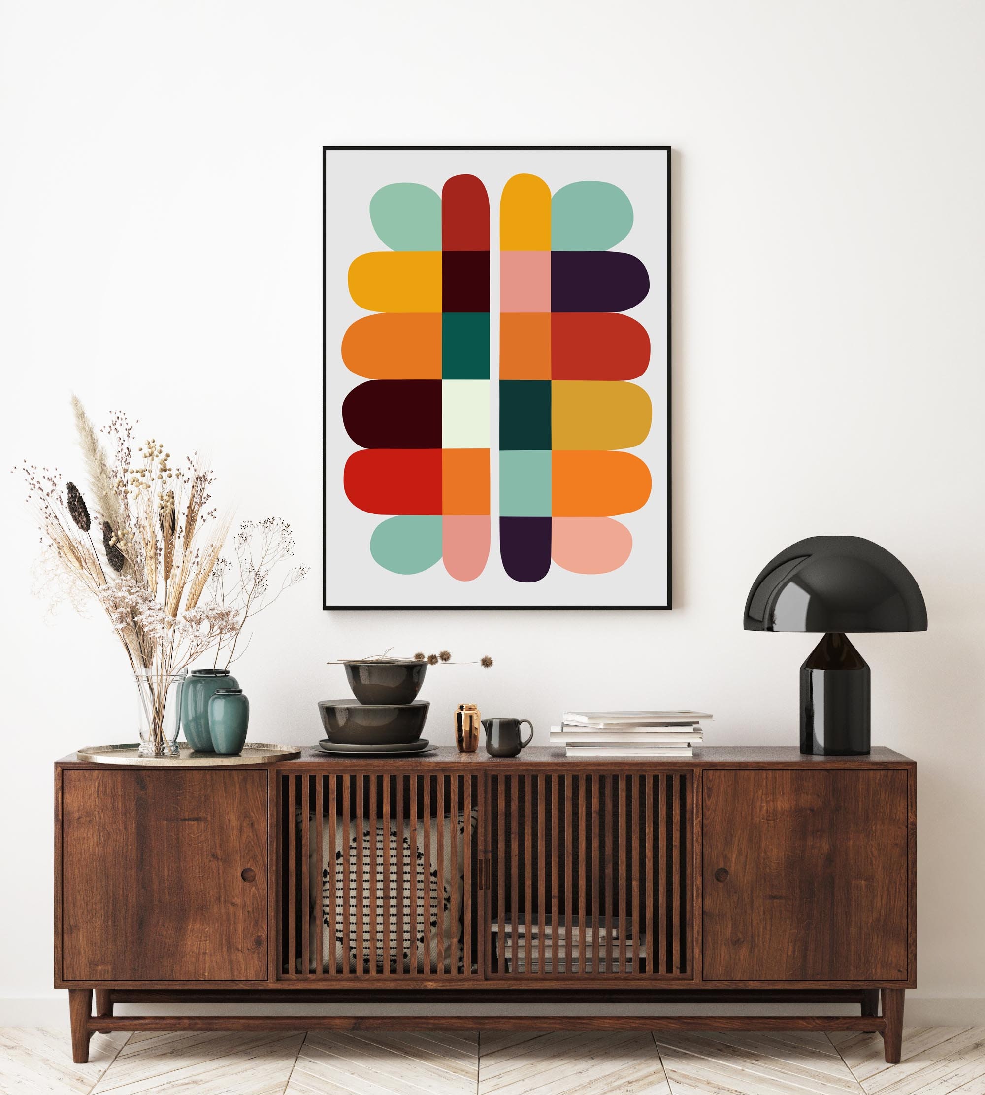 Fun Multicolored Abstract Art Print Bright Art Gallery Large - Etsy