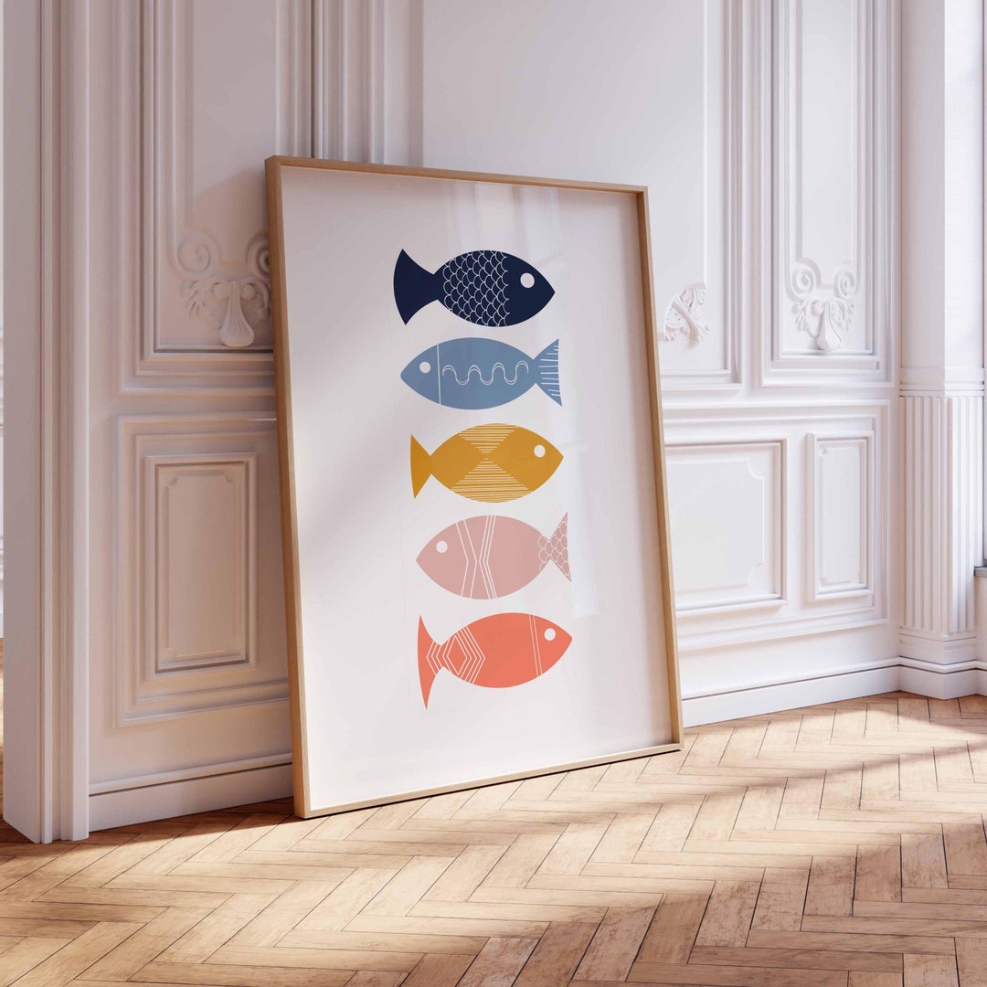 Colorful Modern Abstract Fish Art Print - Etsy