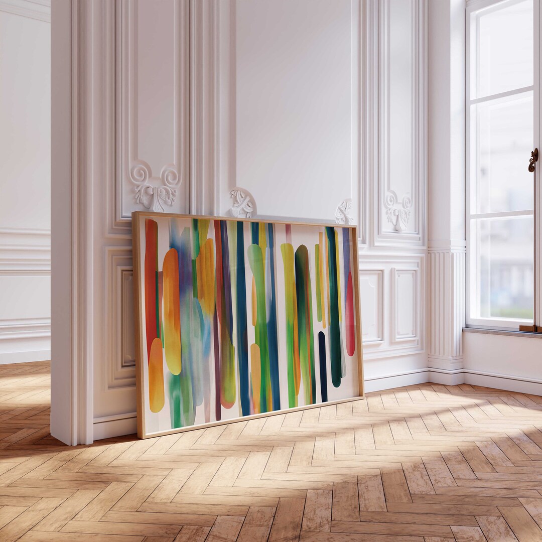 Colorful Striped Modern Printable Colorful Art Print Abstract - Etsy