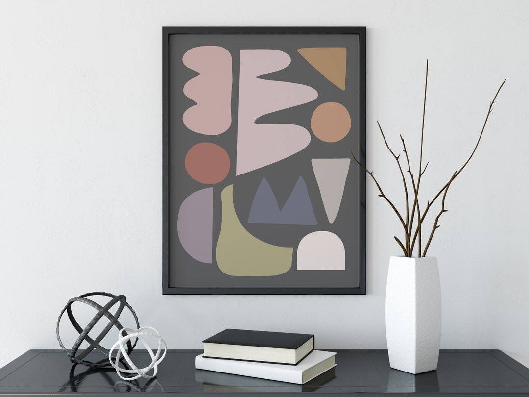Colorful Pastel Mid Century Poster Large Mid Century Modern - Etsy