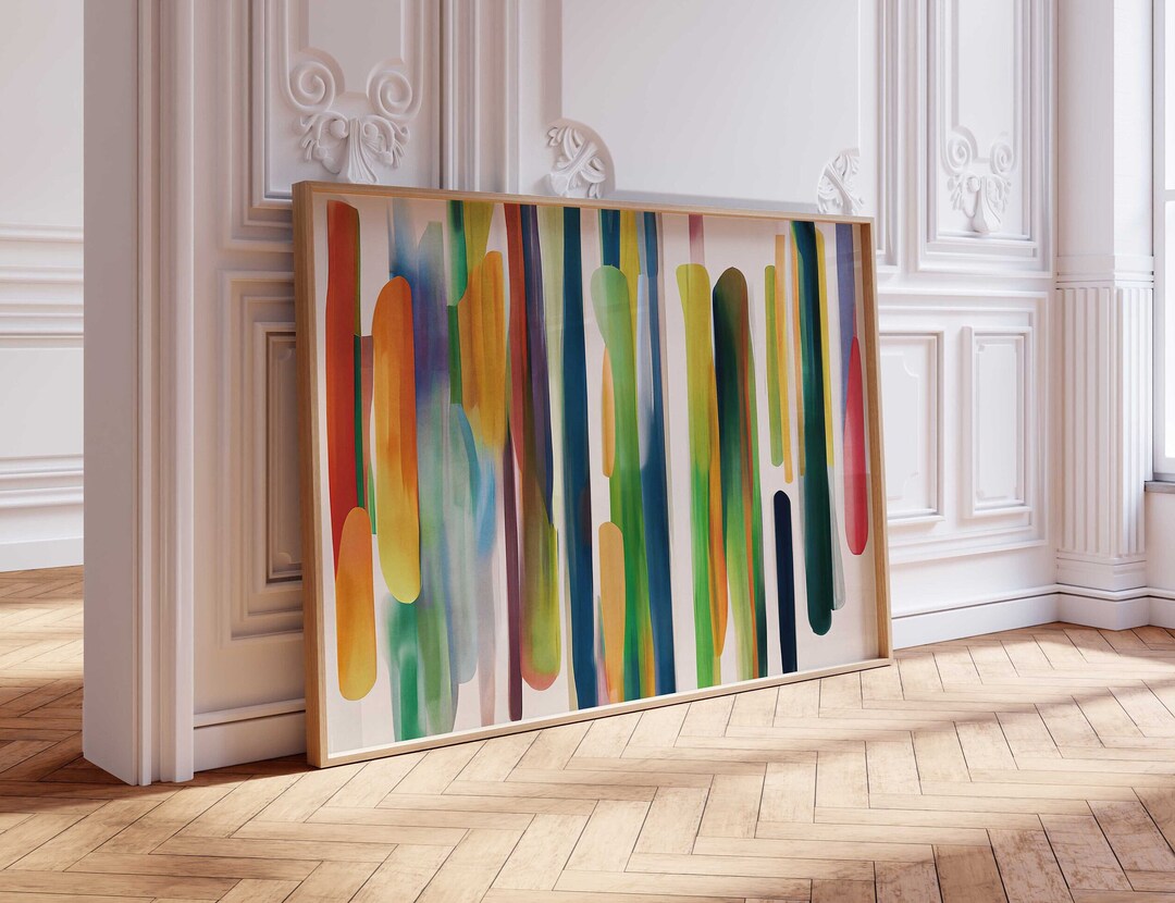 Colorful Striped Modern Printable Colorful Art Print Abstract Lines Art ...