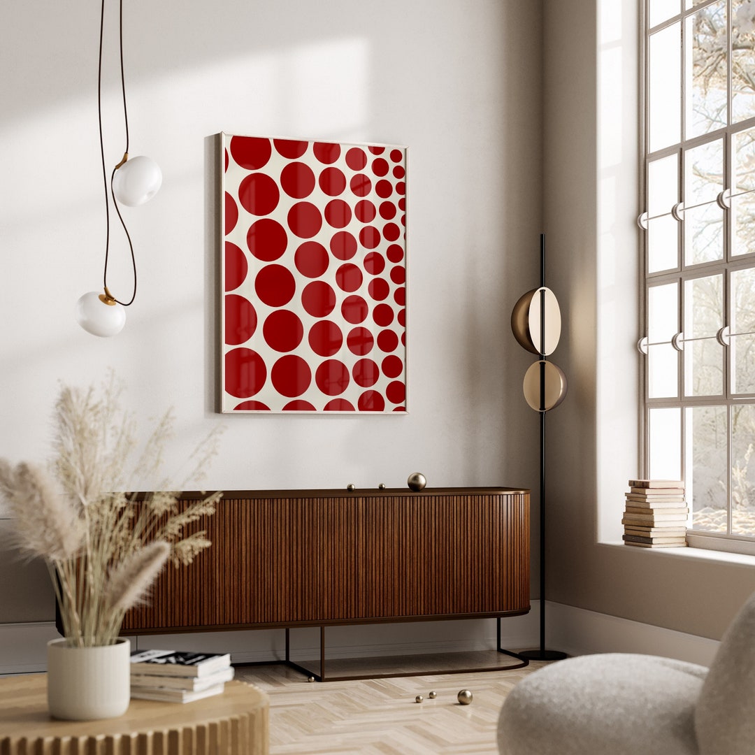 Modern Red Abstract Digital Art Bauhaus Wall Art Red Home - Etsy
