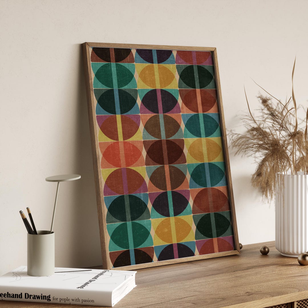 Abstract Geometric Print - in Warm Colors - Etsy UK