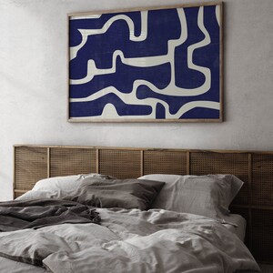 Minimal Blue Modern Abstract Painting Print - Etsy