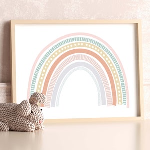 Boho Rainbow Wall Art Printable Rainbow Poster Wall Decor Girls Bedroom ...