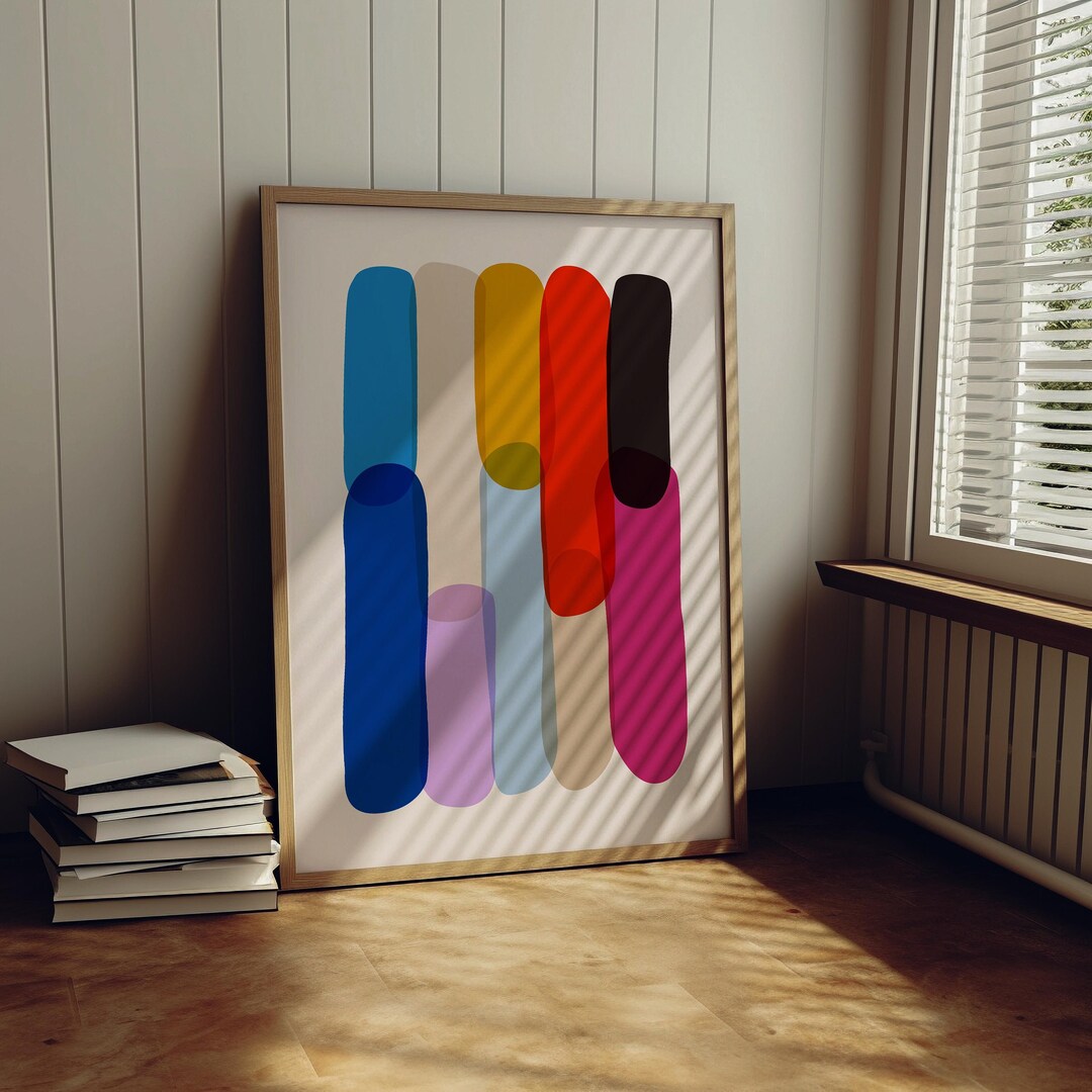 Fun Colorful Abstract Shapes Print - Etsy