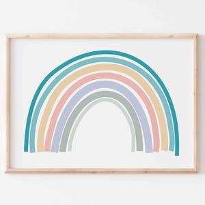 Pastel Rainbow Wall Art - Minimalist Nursery Print - Etsy