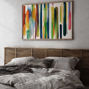 Colorful Striped Modern Printable Colorful Art Print Abstract Lines Art ...