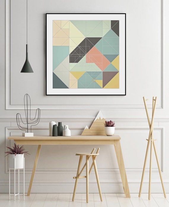 Prints Wall Décor Home Décor Pastel Color Shapes Print Modern Boho ...