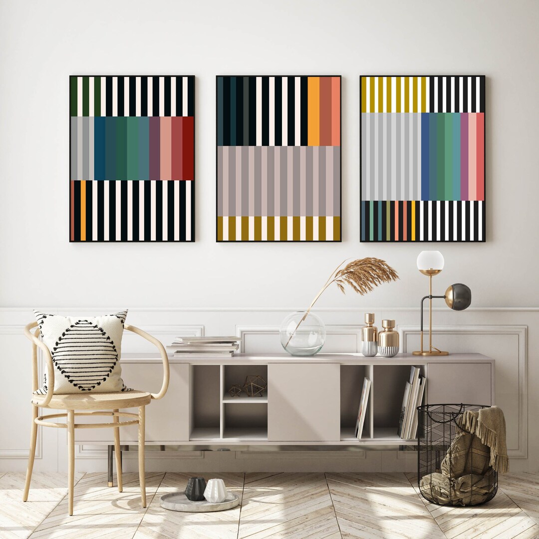 Bright Abstract Prints Set of Colorful Wall Art Prints Bold - Etsy