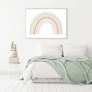 Boho Rainbow Wall Art Printable Rainbow Poster Wall Decor | Etsy