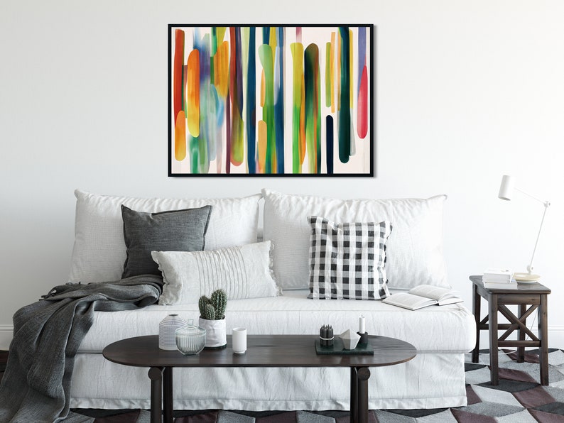Colorful Striped Modern Printable Colorful Art Print Abstract - Etsy