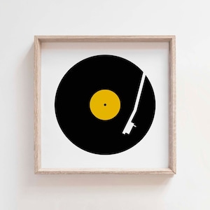 Yellow Vinyl Abstract Square Wall Art Print - Etsy