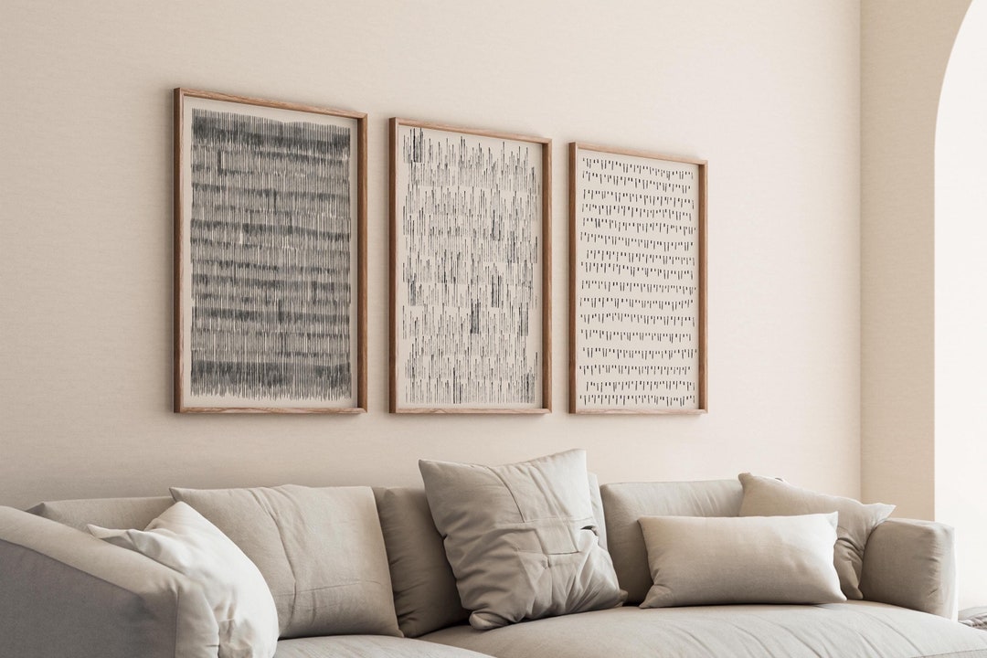Set of 3 Cool Illustration Line Art Abstract Prints - Etsy