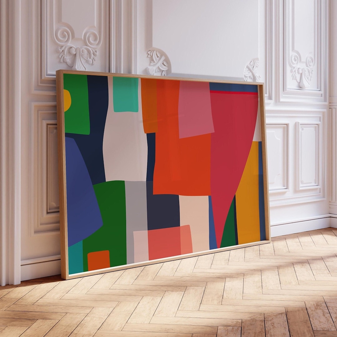 Colorful Patchwork Abstract Digital Wall Art Print - Etsy