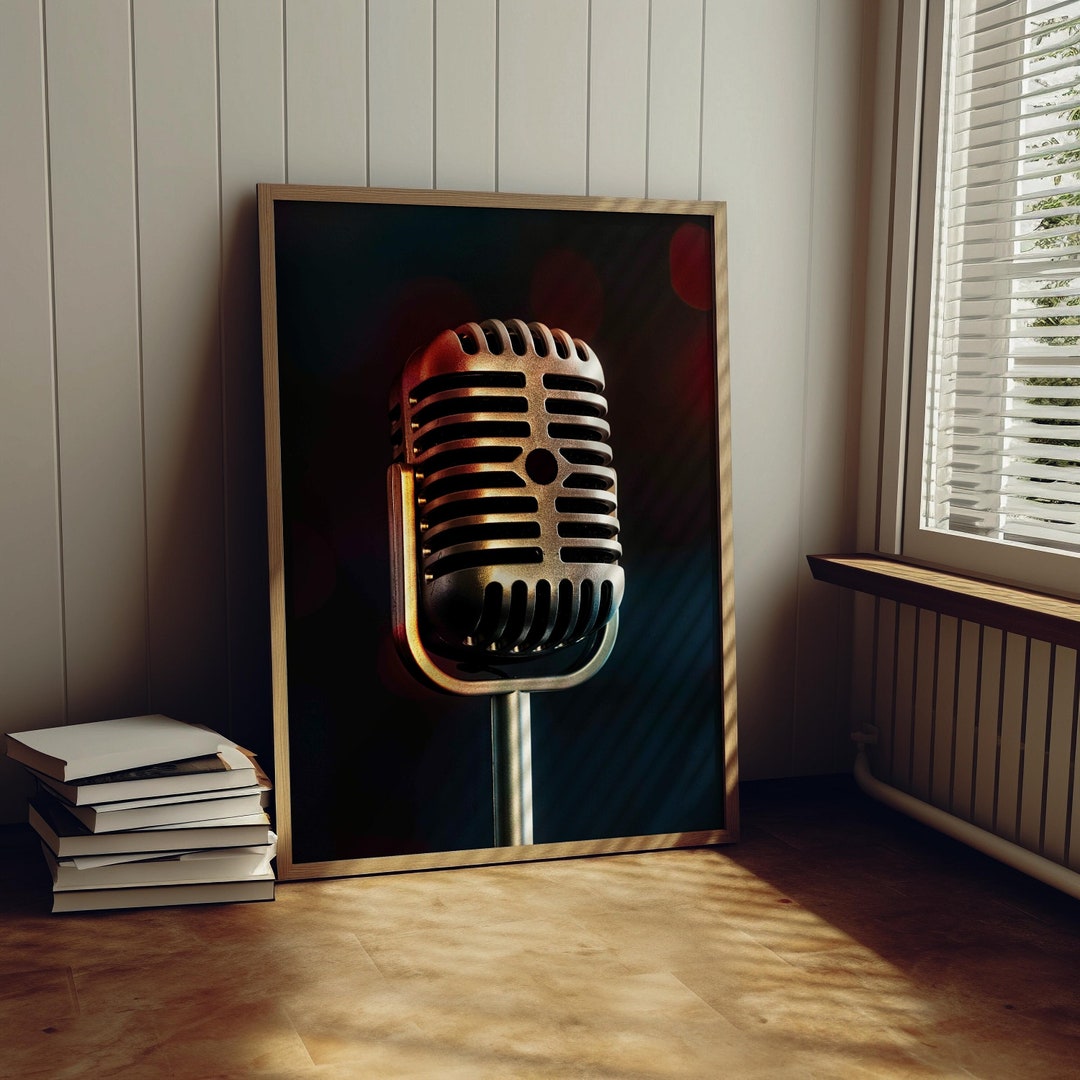Cool Vintage Microphone Art Print - Etsy