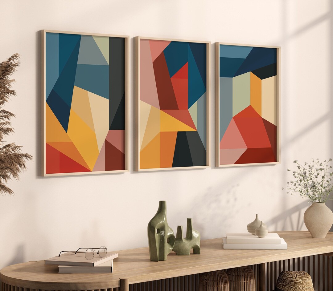 Modern Colorful Art Print 3 Piece Modern Boho Wall Art Set of - Etsy