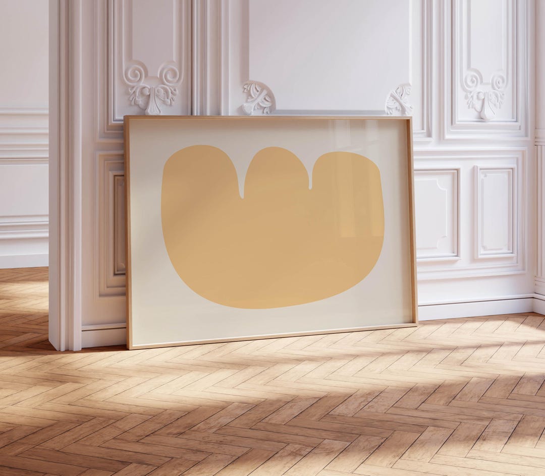 Soft Yellow Pastel Abstract Wall Art Print - Etsy