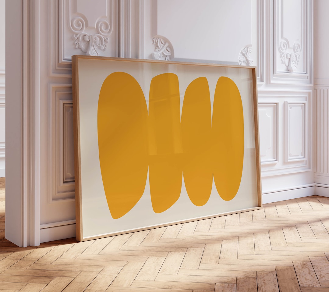 Modern Yellow Abstract Print Digital Print Minimalist Wall Art Ultra ...