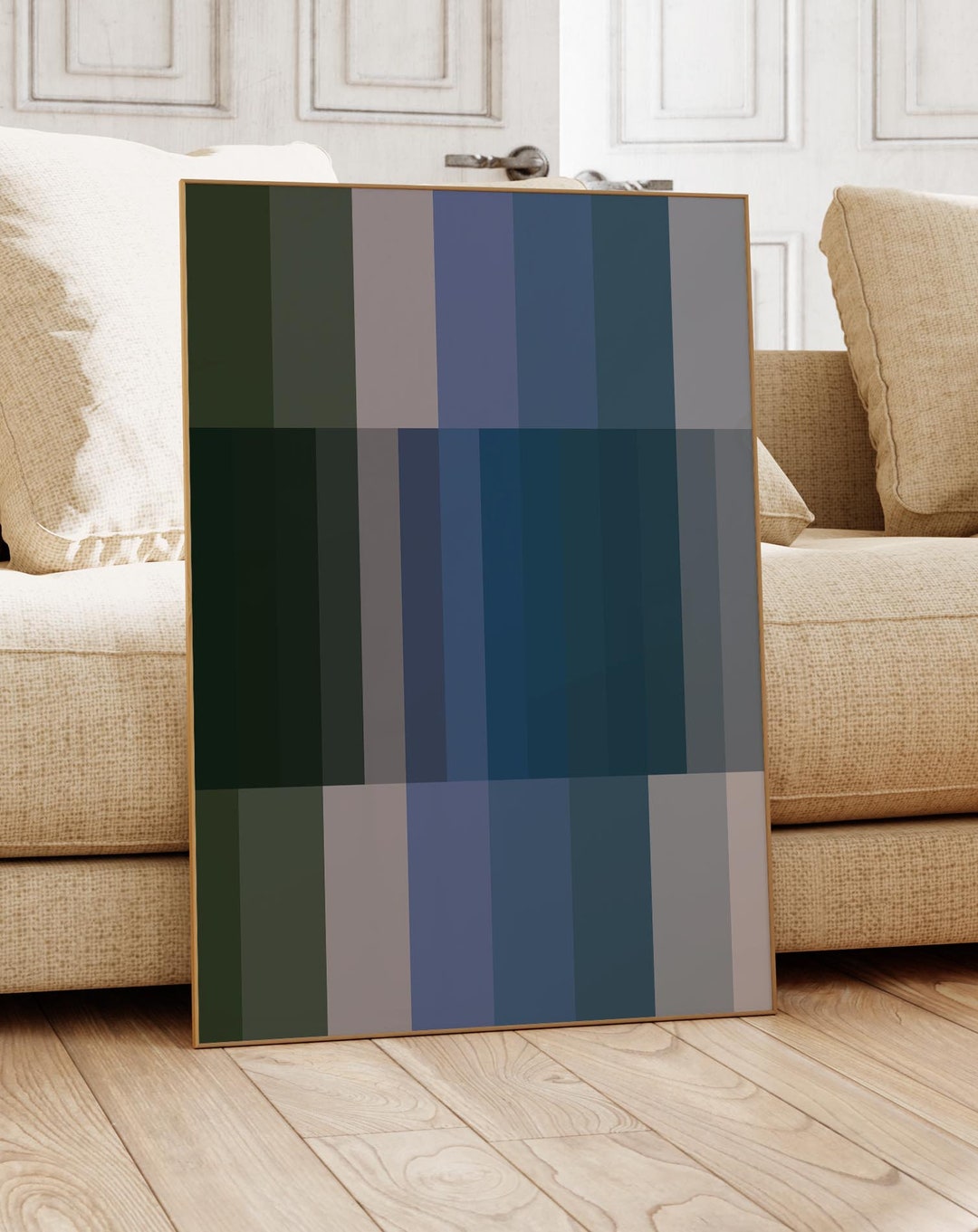 Blue and Green Color Block Abstract Art Print - Etsy