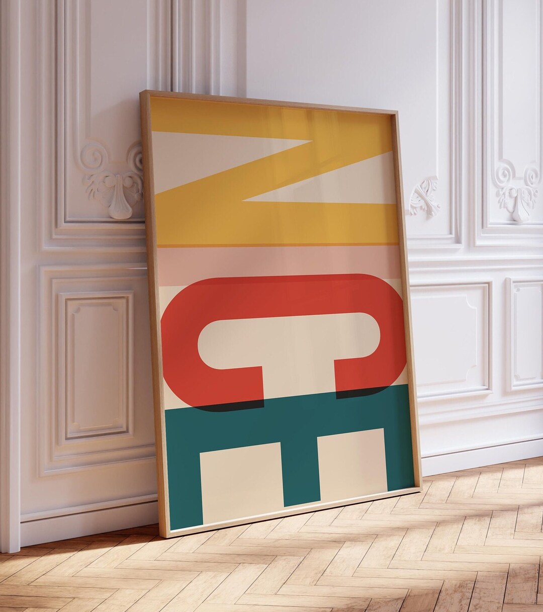 Colorful Text Art NICE Wall Art - Bold Retro Vertical Design - Etsy