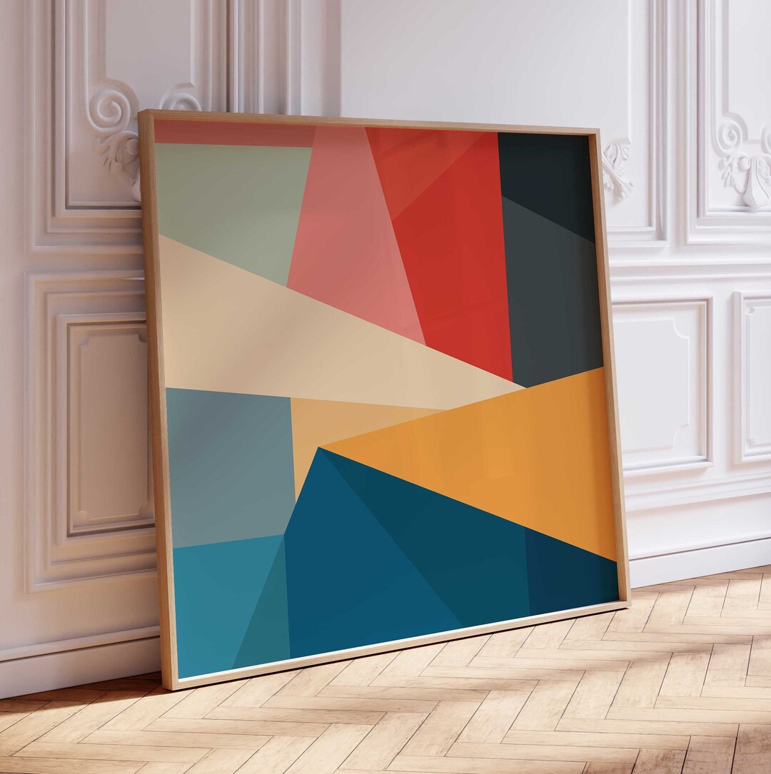 Modern Colorful Abstract Square Art Print - Etsy