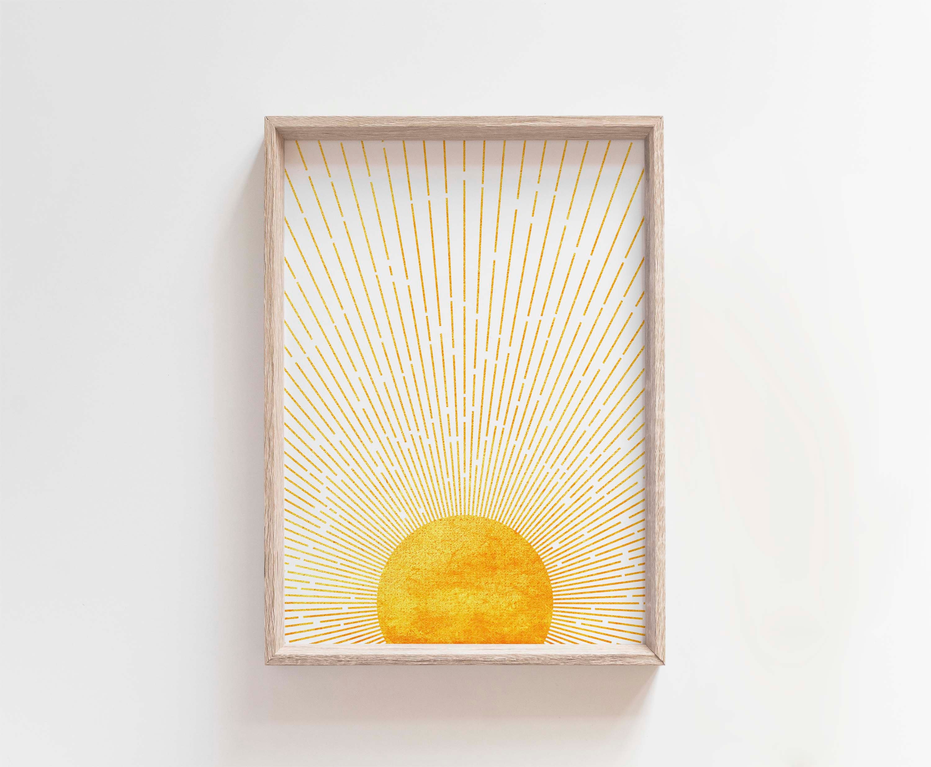 Sunset Posters Set of 3 Boho Sun Print Sun Burst Wall Decor - Etsy