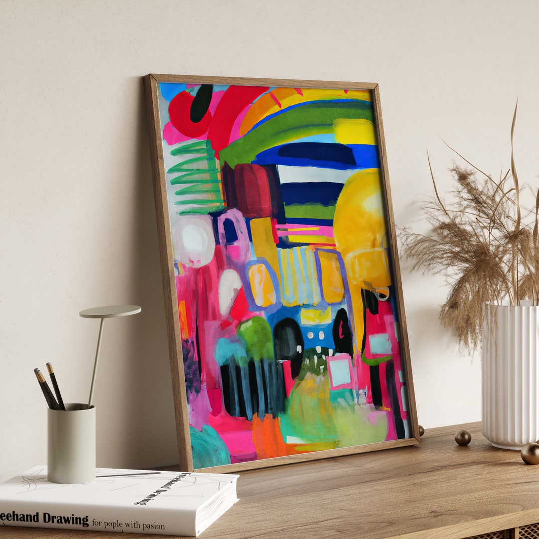 Bright Colorful Painting Maximalist Colorful Print Modern Painting ...