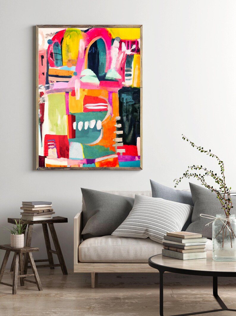 Large Abstract Painting Print Colorful Wall Art Large Modern - Etsy
