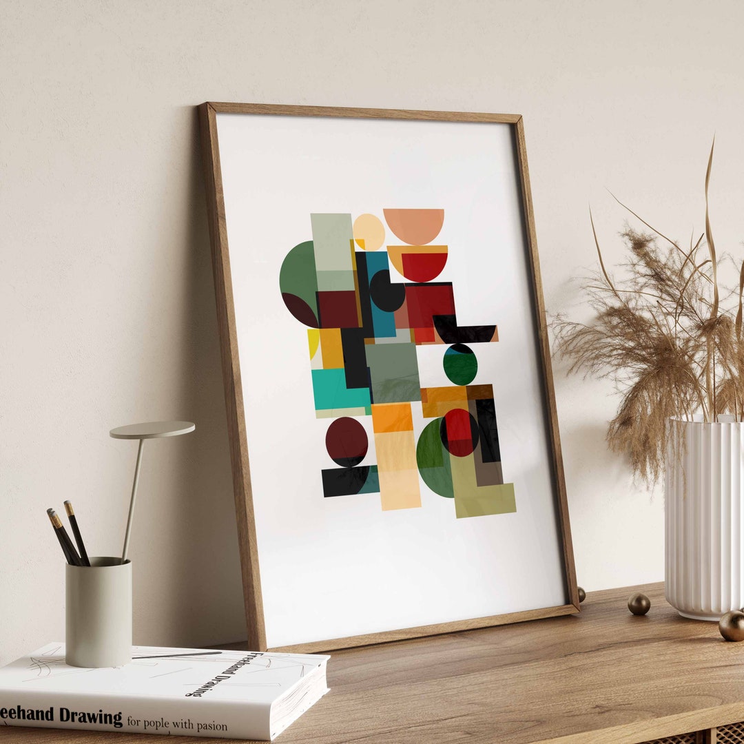 Fun Abstract Color Block Poster - Etsy