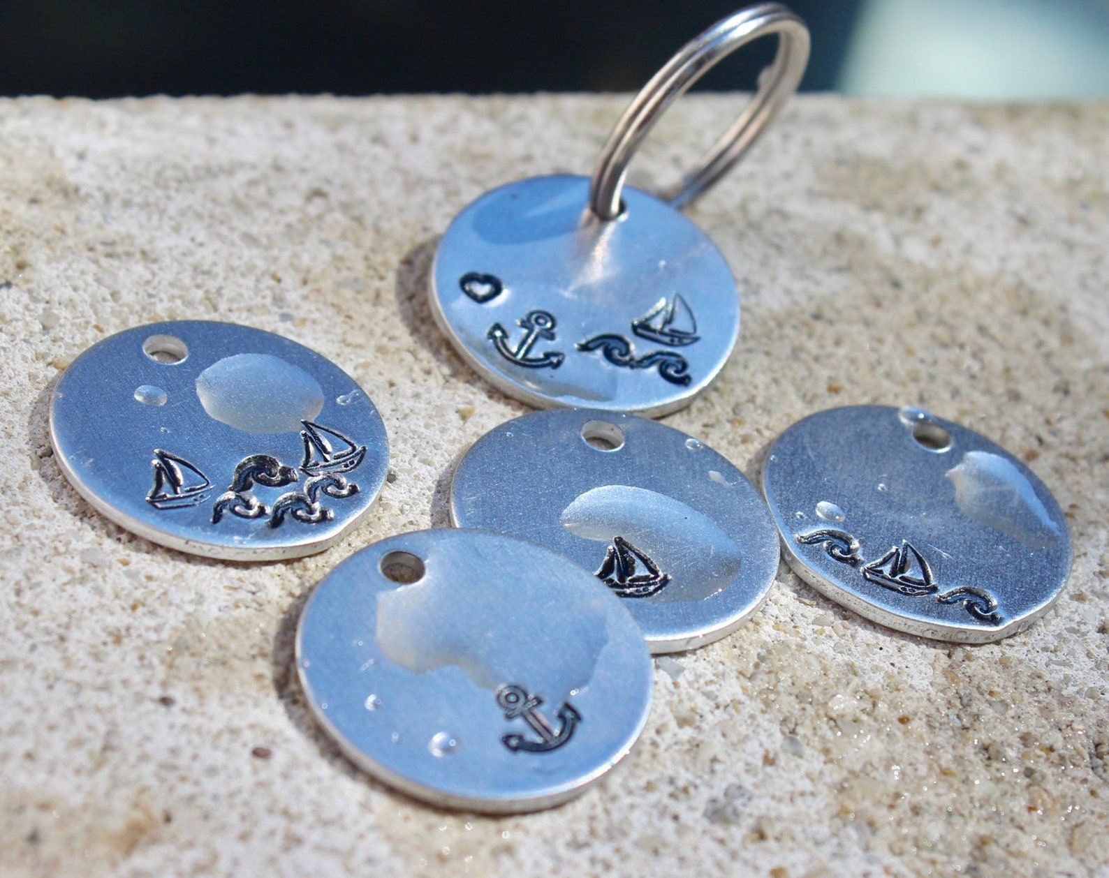 Handstamped Pet ID Tag With Phone Number, Dog/cat Tag. 5 Options ...