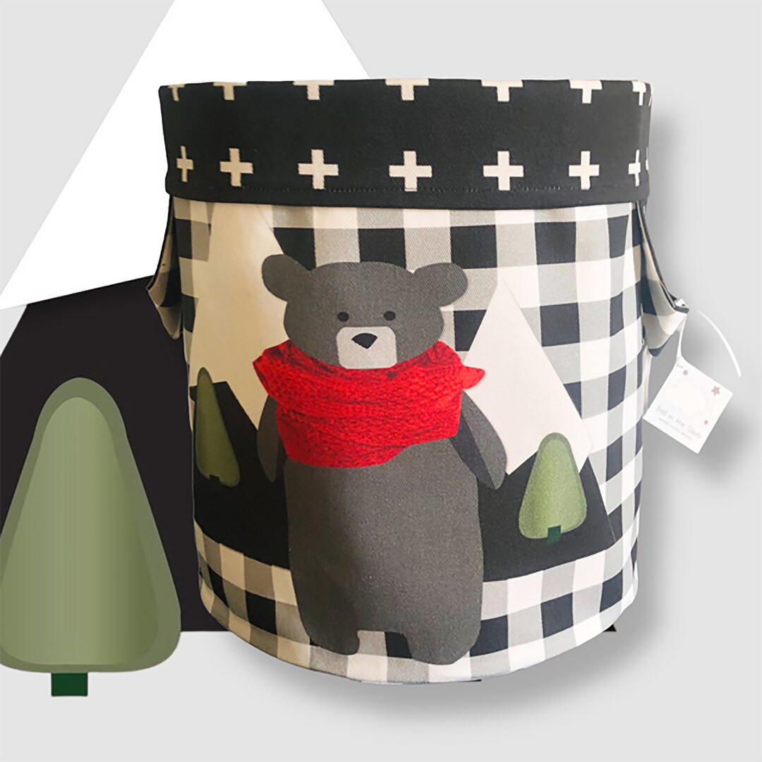 Mountain Nursery Décor-bear Storage Basket-boy Nursery-woodland Nursery ...